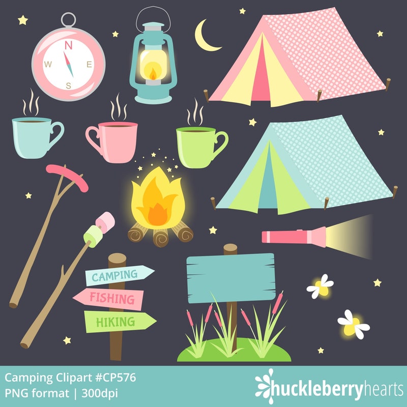 Camping Clipart - Etsy