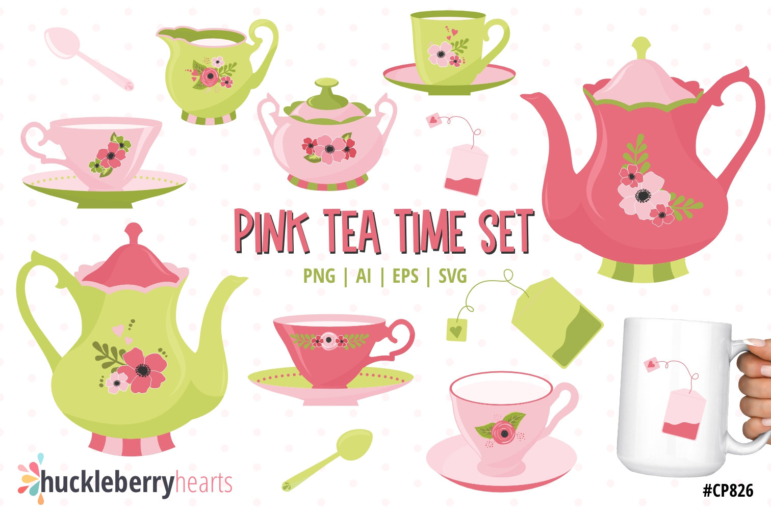 Pink Tea Pot Clip Art