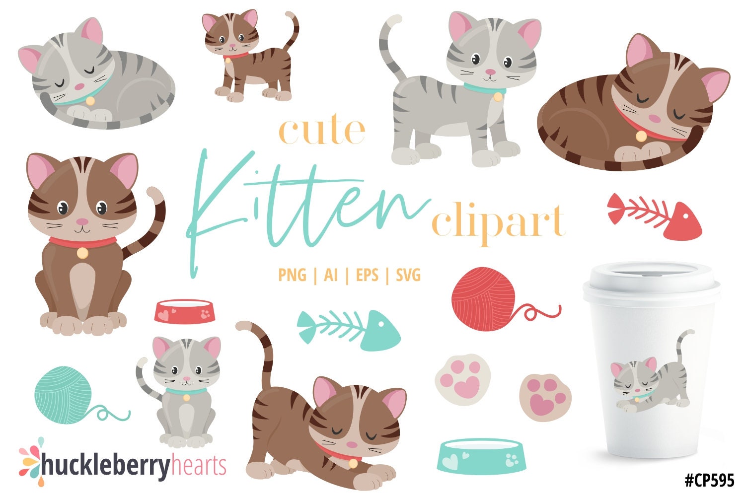Kitten Clipart Kitten SVG Cat Clipart Cat SVG Cute - Etsy