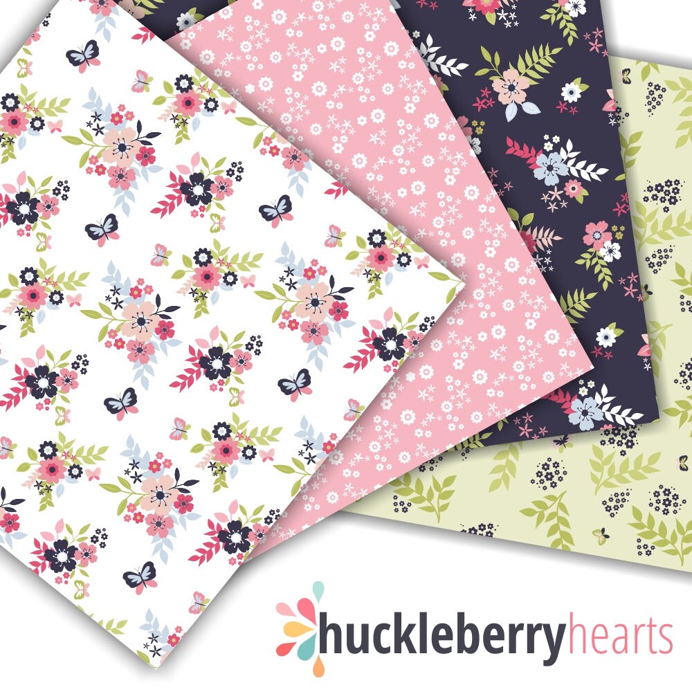 Floral Papers Digital Floral Flower Patterns Digital Paper | Etsy