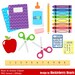 School Supplies Clipart, Back to School Clipart, Crayon Clipart, School ...