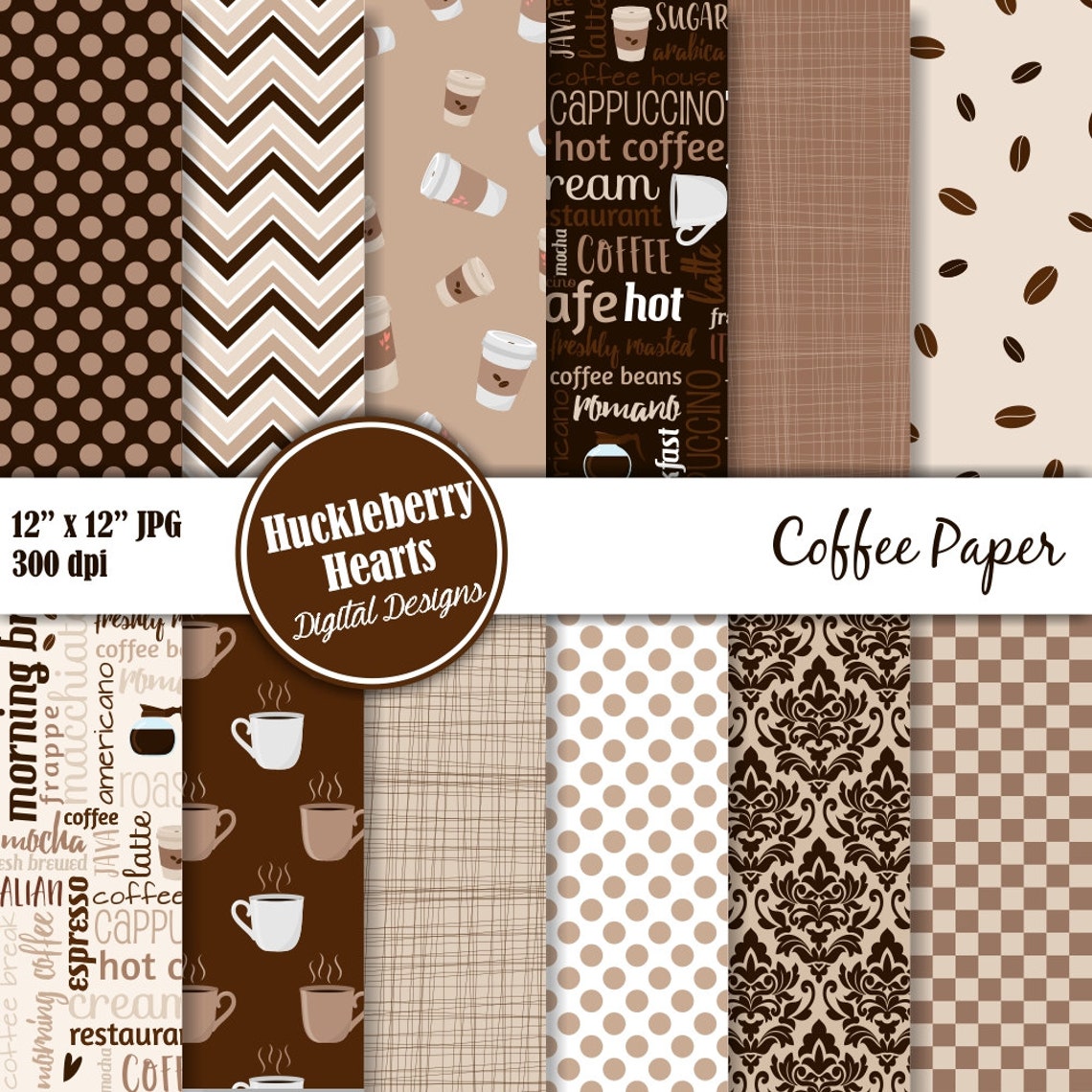 Coffee Paper Digital Coffee Paper Coffee Scrapbook Paper - Etsy