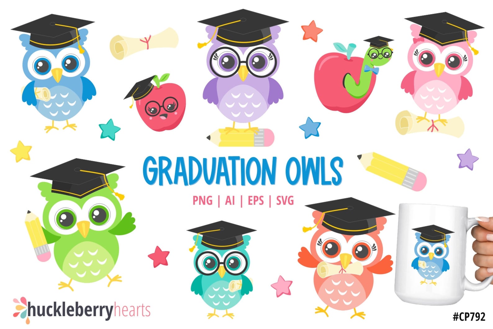 Graduation Owls Clipart Graduation Owls Svg School Owls - Etsy