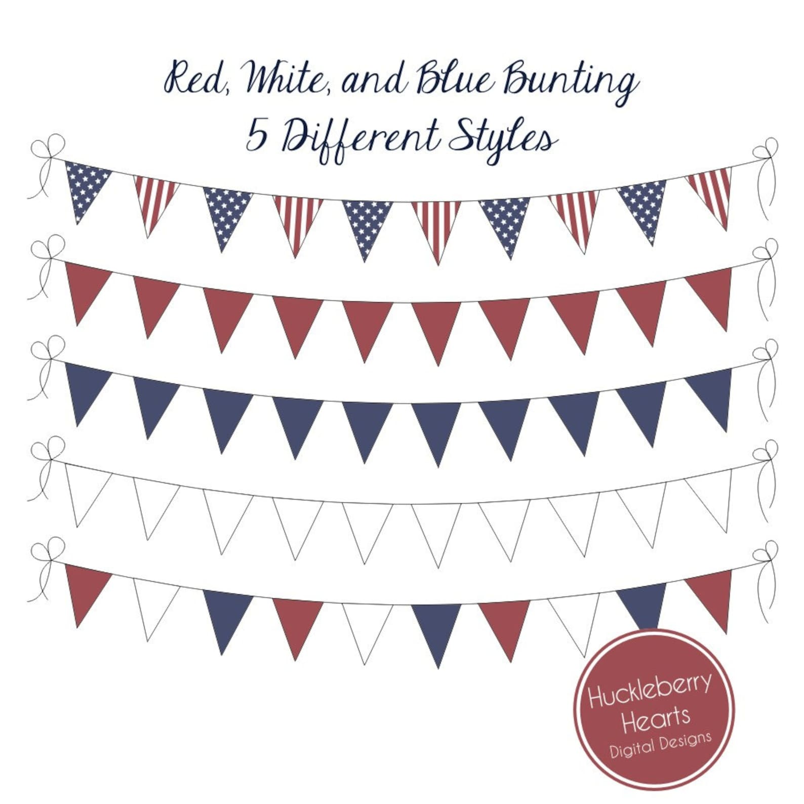 Stars and Stripes Bunting Set Digital Bunting Star Strings - Etsy