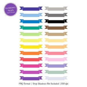 72 Solid Banners in 24 Colors and 3 Styles With Transparent Background ...