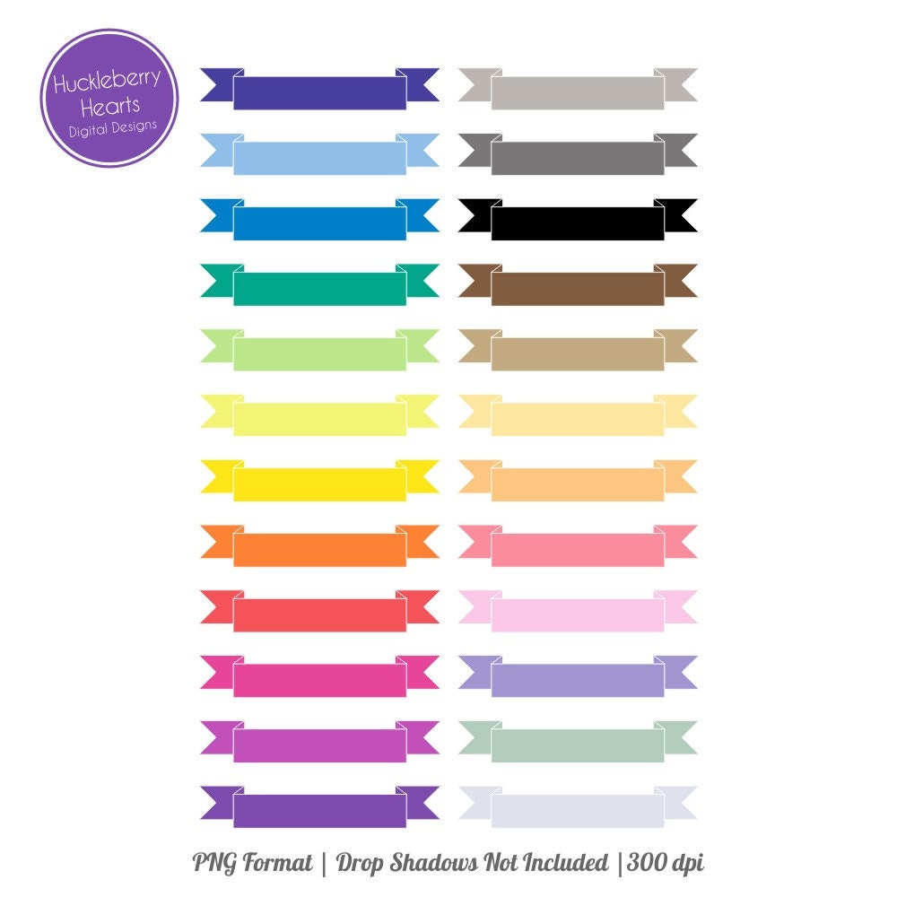 72 Solid Banners in 24 Colors and 3 Styles With Transparent - Etsy ...