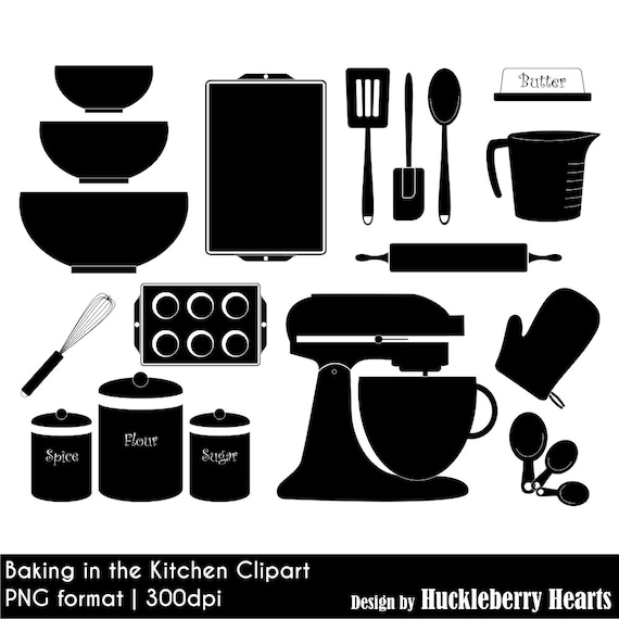 Kitchen Baking Clipart Digital Baking Digital Kitchen | Etsy