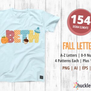 Fall Letters Clipart, Alphabet SVG Bundle, Autumn Sublimation, Doodle ...