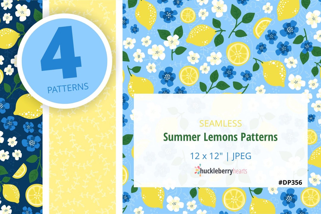 Lemon Pattern, Lemon Digital Paper, Lemon Seamless Pattern, Lemon ...