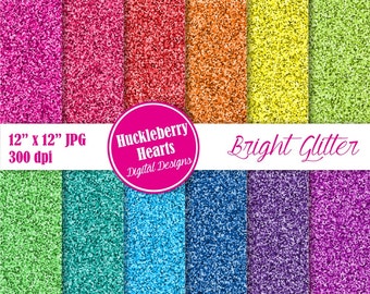 Glitter Rainbow Digital Scrapbook Paper 9x9 background
