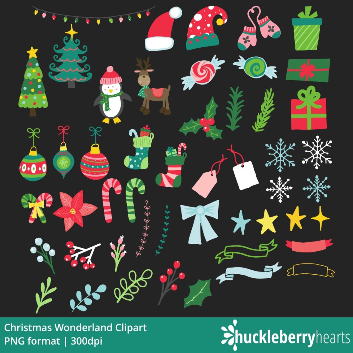 Christmas Clipart Clipart Bundle Christmas Graphics - Etsy
