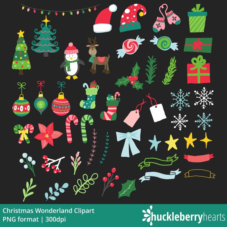 Christmas Clipart Clipart Bundle Christmas Graphics - Etsy