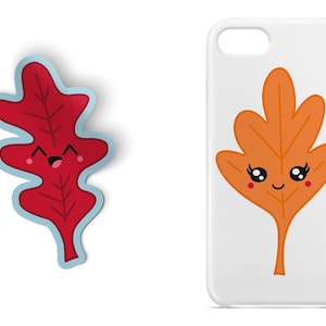 Kawaii Fall Leaves Clipart, Cute Autumn SVG Bundle, Thanksgiving Leaf ...