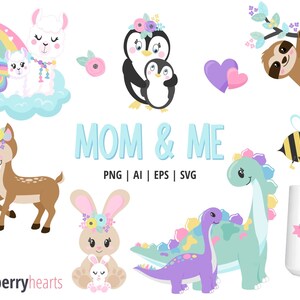 Mom and Me Clipart, Mothers Day Clipart, Mothers Day Svg, Mom and Me ...