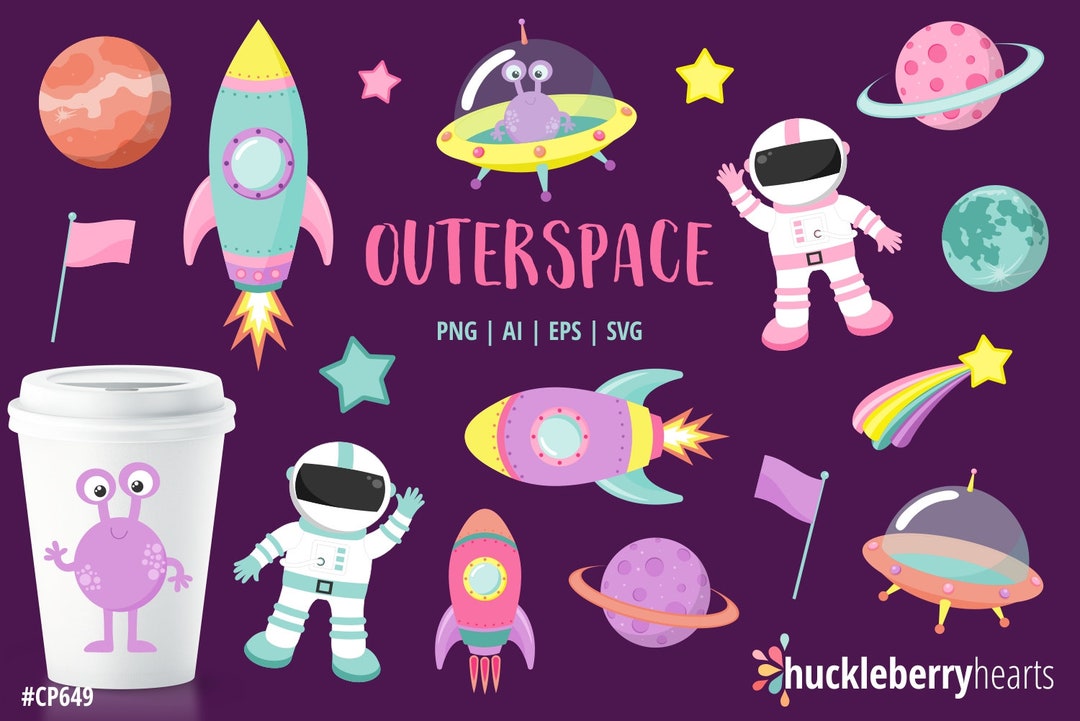 Outer Space Clipart, Astronaut SVG, Rocket Ship PNG, Space Clipart ...