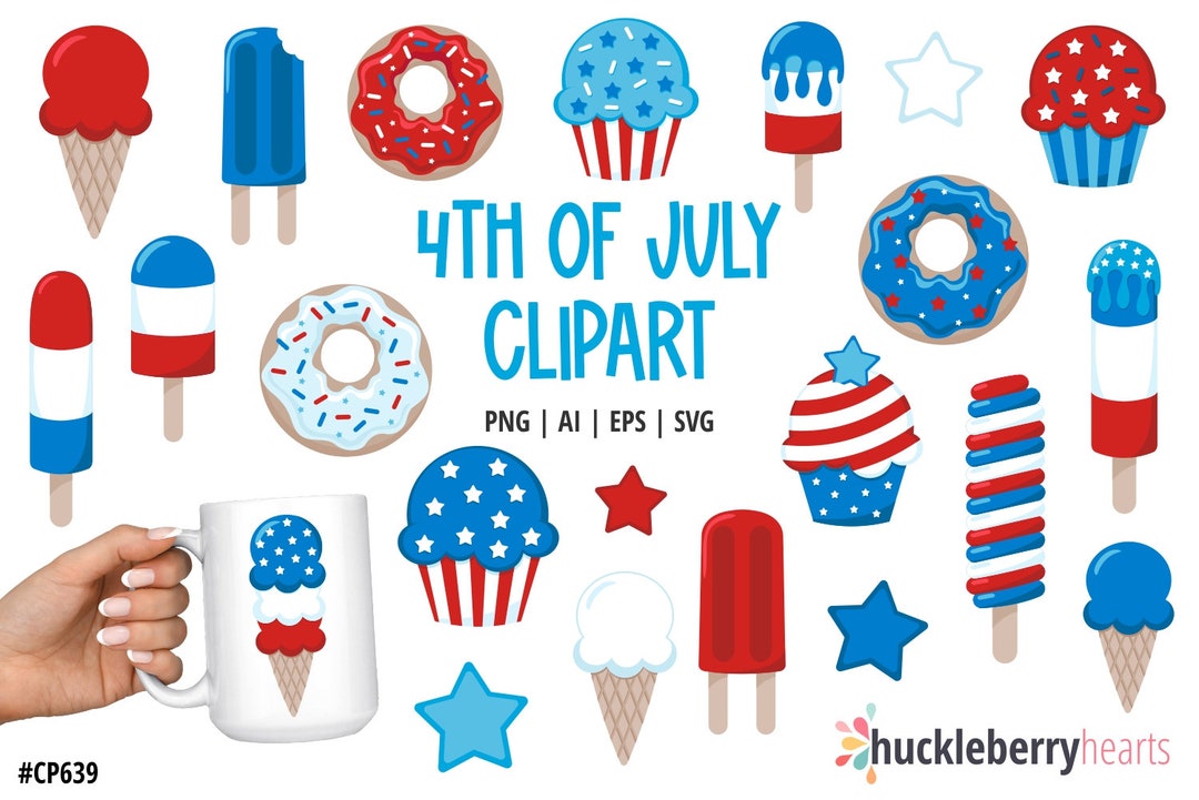 4th of July Clipart, Fourth of July Clipart, Cute 4th of July ...
