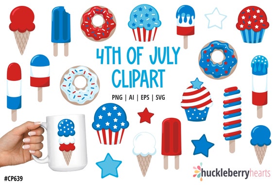 4th of July Clipart Fourth of July Clipart Cute 4th of July | Etsy