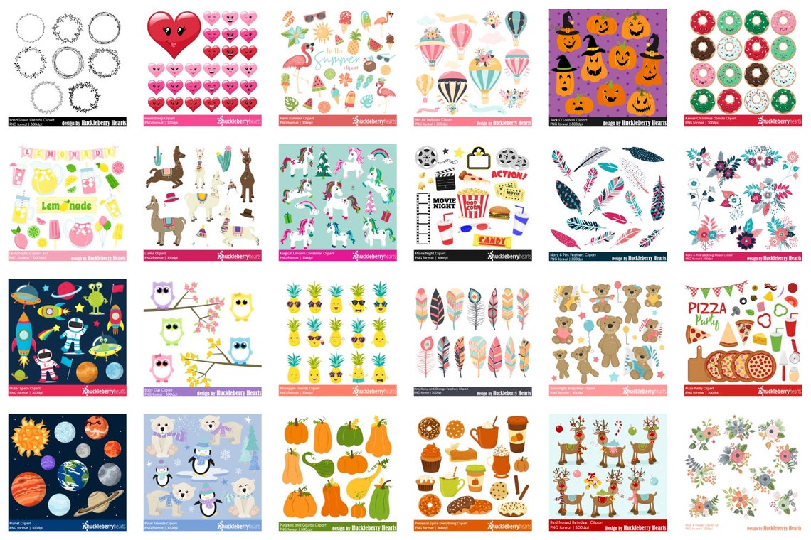 Clipart Bundle Printable Small Commercial Use - Etsy