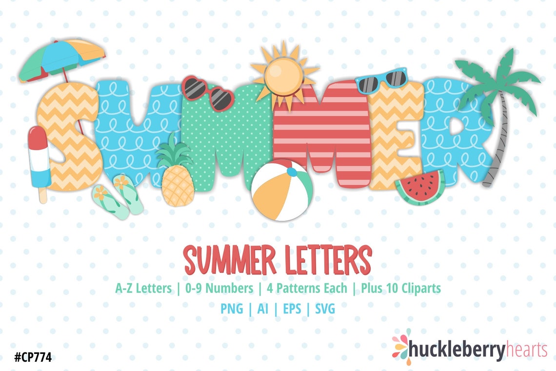 Summer Letters Clipart Alphabet Letters Svg Summer Letters - Etsy