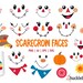 Scarecrow Faces Clipart, Fall SVG Bundle, Thanksgiving PNG, Cute Scare ...