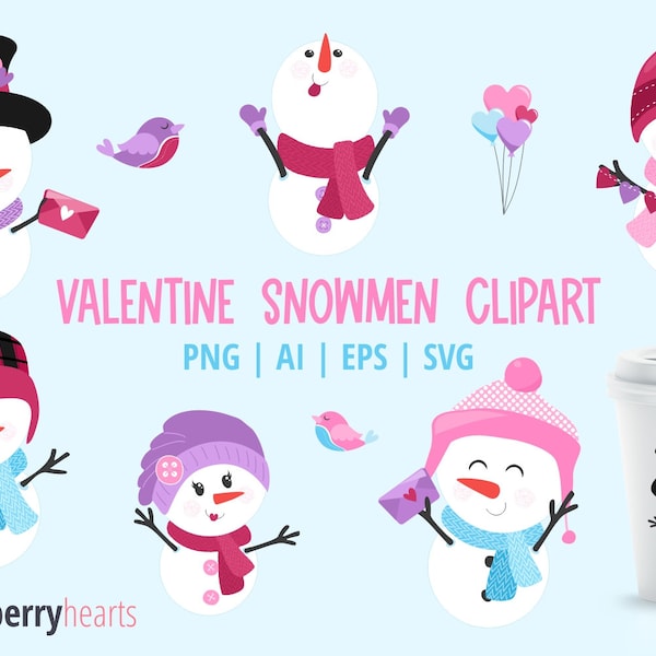 Snowmen Clipart - Etsy