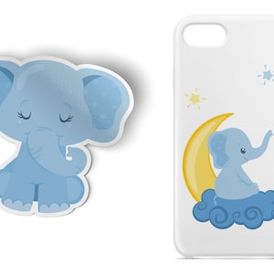 Baby Boy Elephant Clipart, Cute Elephant Clipart, Baby Boy Elephant Svg ...