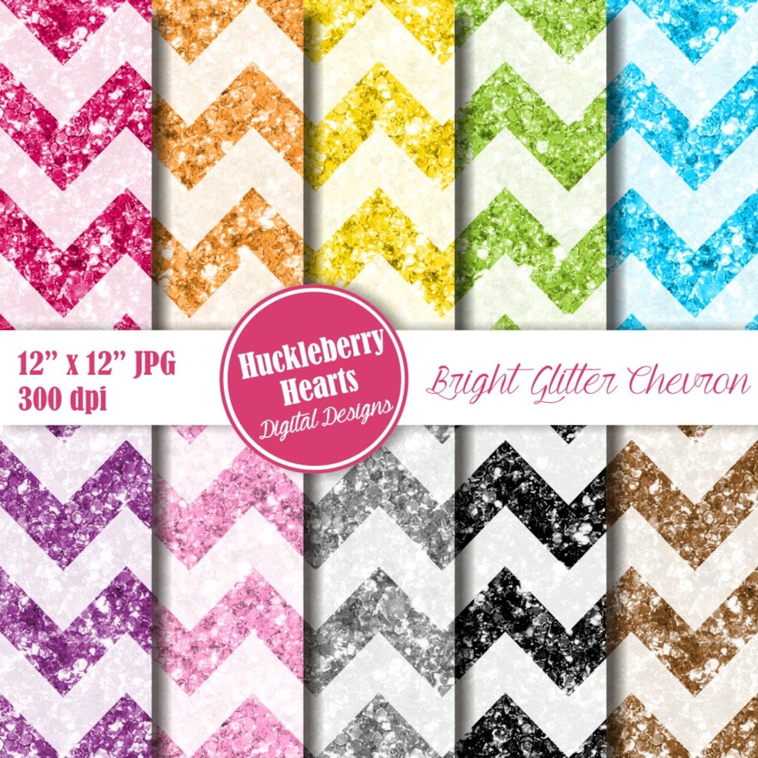 Glitter Chevron, Glitter Chevron Paper, Digital Glitter Paper, Digital ...