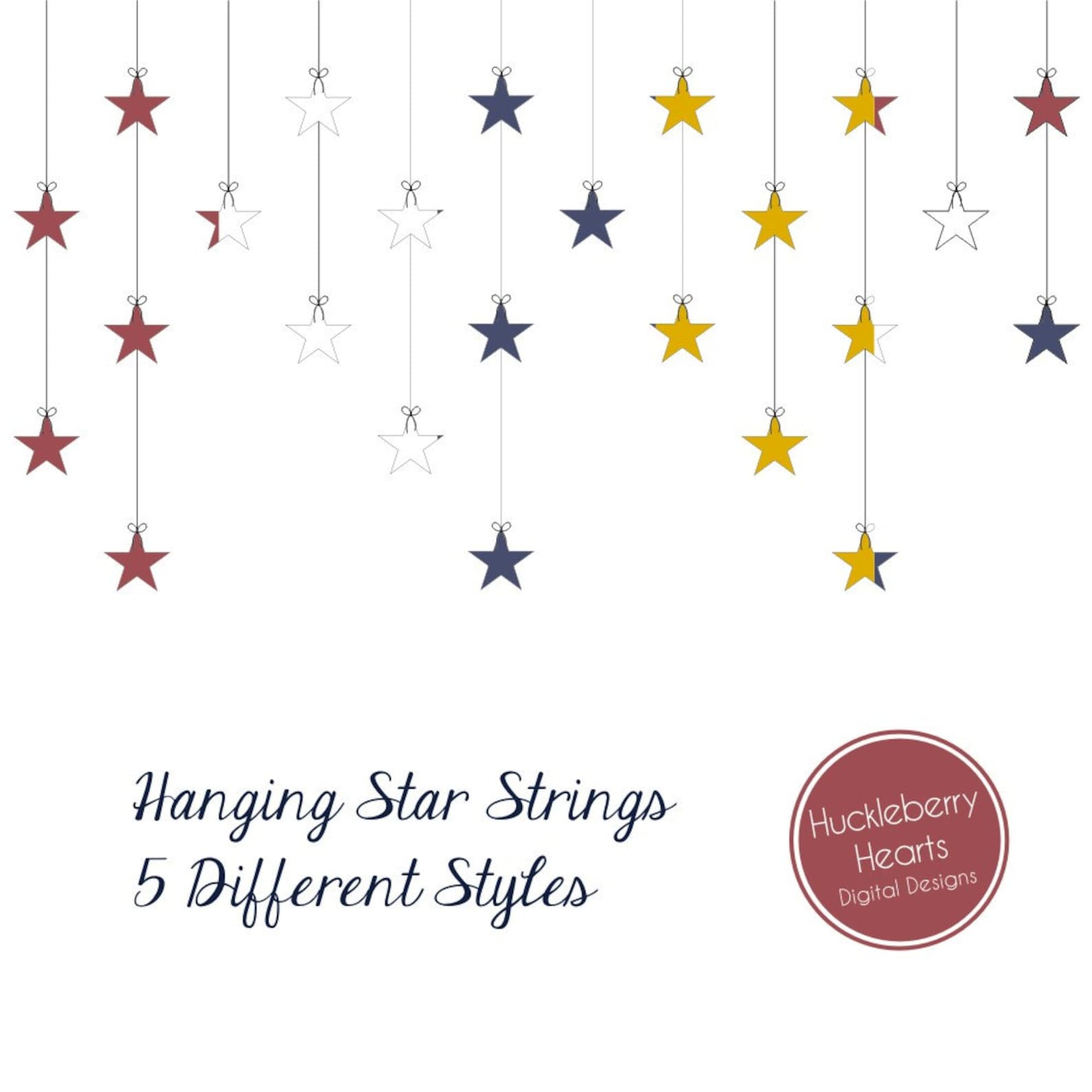 Stars and Stripes Bunting Set Digital Bunting Star Strings - Etsy