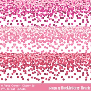 Pink Confetti Clipart Set, Digital Confetti, Confetti Digital Paper - Etsy