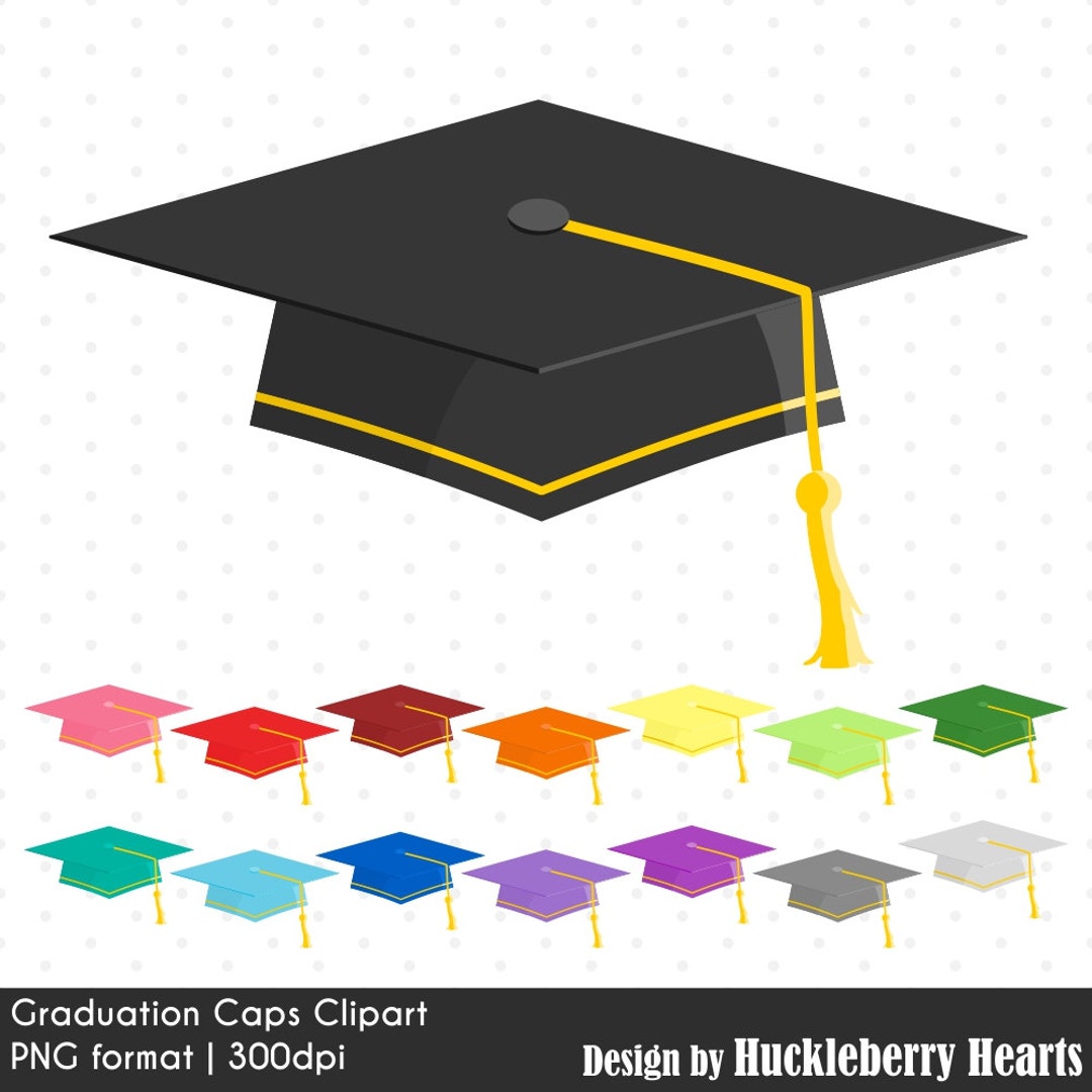 Graduation Caps Clipart, Digital Graduation Caps, Graduation, Printable ...