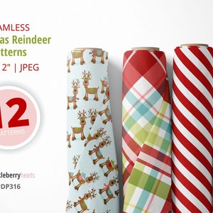 Christmas Patterns, Christmas Digital Paper, Reindeer Patterns ...