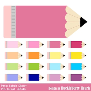 Pencil Clipart, Digital Pencils, School Clipart, Pencil Labels ...
