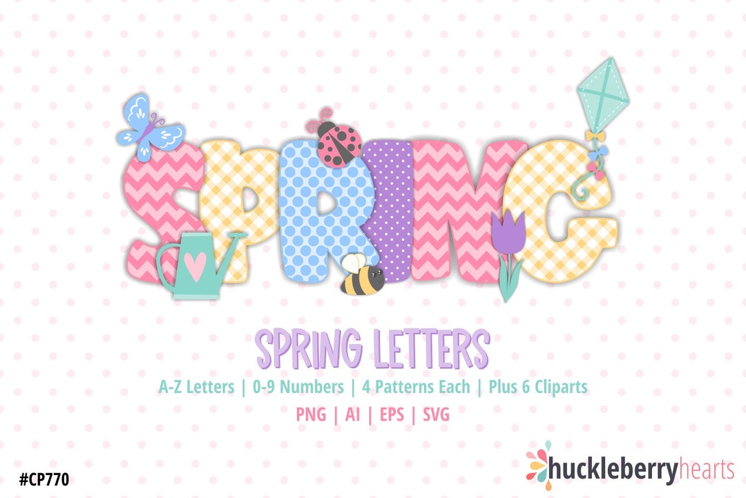 Spring Letters Clipart, Alphabet Letters Svg, Spring Letters ...