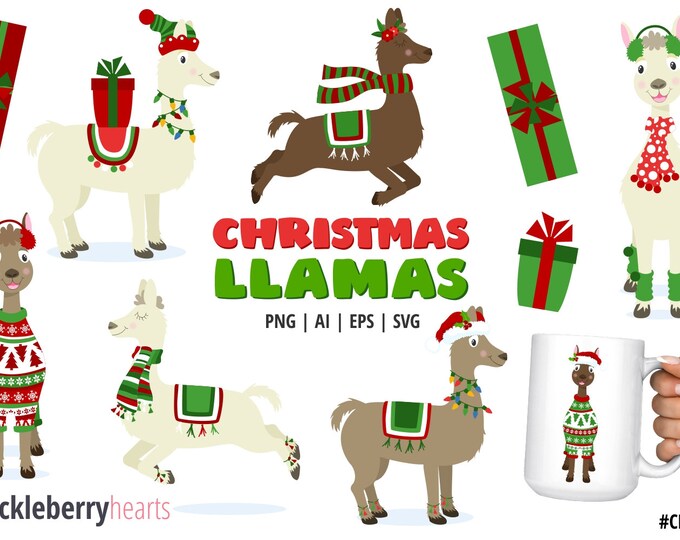 Llama Clipart Set, Hand Drawn Clip Art Illustrations of Llamas - Free ...