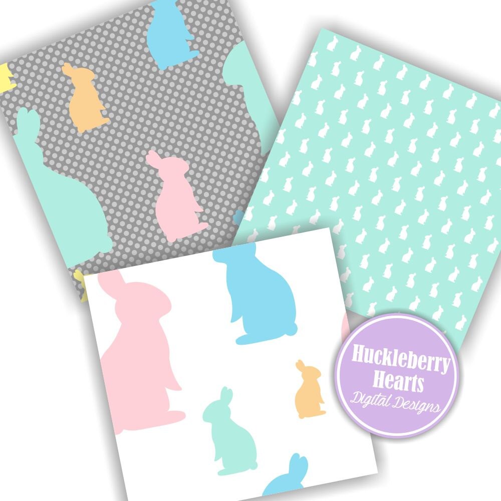 Bunny Clipart Digital Easter Paper Digital Bunny Paper | Etsy
