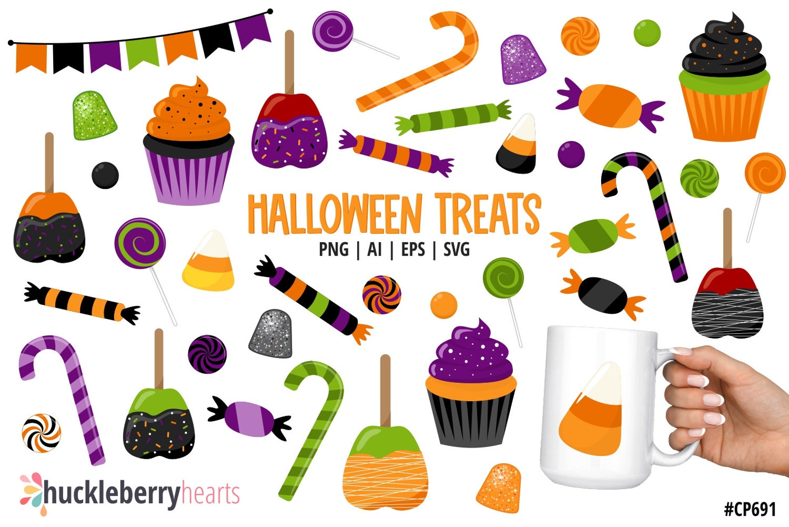 Halloween Candy Clipart, Halloween SVG Bundle, Fall Treats PNG, Trick ...