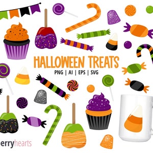 Halloween Candy Clipart, Halloween SVG Bundle, Fall Treats PNG, Trick ...