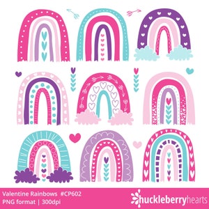 Rainbow Clipart, Valentine Rainbow SVG, Valentine Rainbow PNG, Cute ...