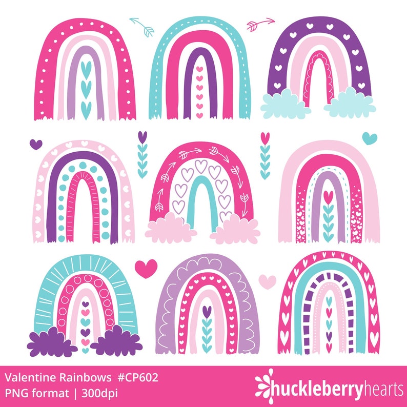 Rainbow Clipart, Valentine Rainbow SVG, Valentine Rainbow PNG, Cute ...
