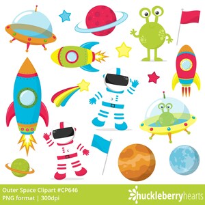 Outer Space Clipart, Astronaut Clipart, Outer Space SVG Bundle ...
