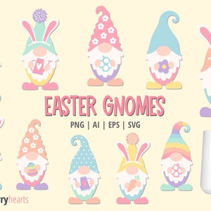 Easter Gnomes Clipart, Easter Gnomes Svg, Gnome Svg, Easter Svg ...