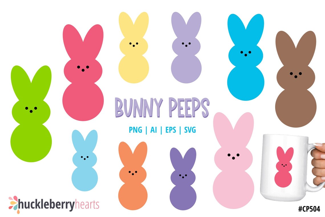 Easter Clipart Easter SVG Peeps Clipart Printable SVG | Etsy