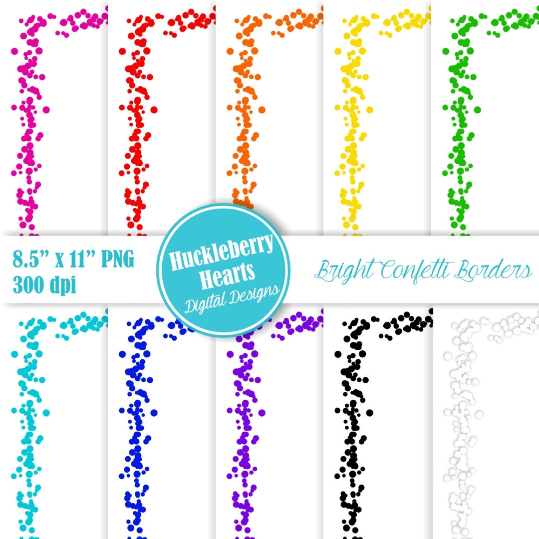 Confetti Clipart, Confetti Borders, Confetti Clip Art, Digital Confetti ...
