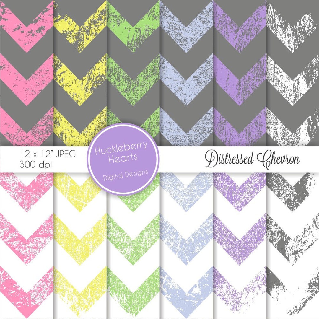 Distressed Pastel Chevron Digital Paper | Gray & White Backgrounds ...