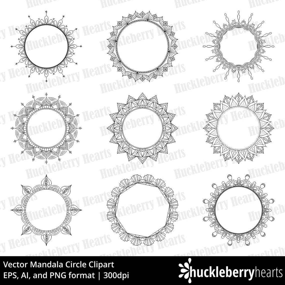 Vector Circles Mandalas Circle Clipart Circle Borders - Etsy