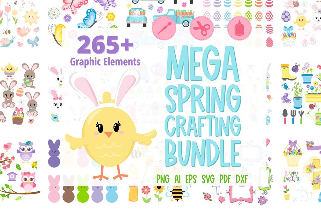 Mega Spring Crafting Bundle, Spring Clipart Bundle, Spring Svg Bundle ...