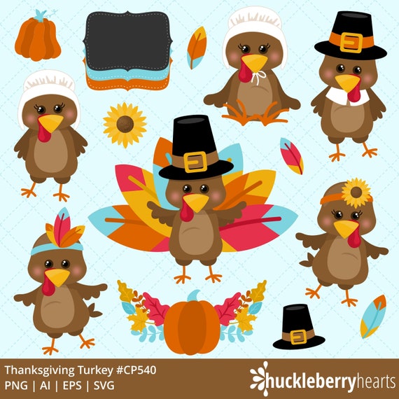 Cute Pilgrims Clipart