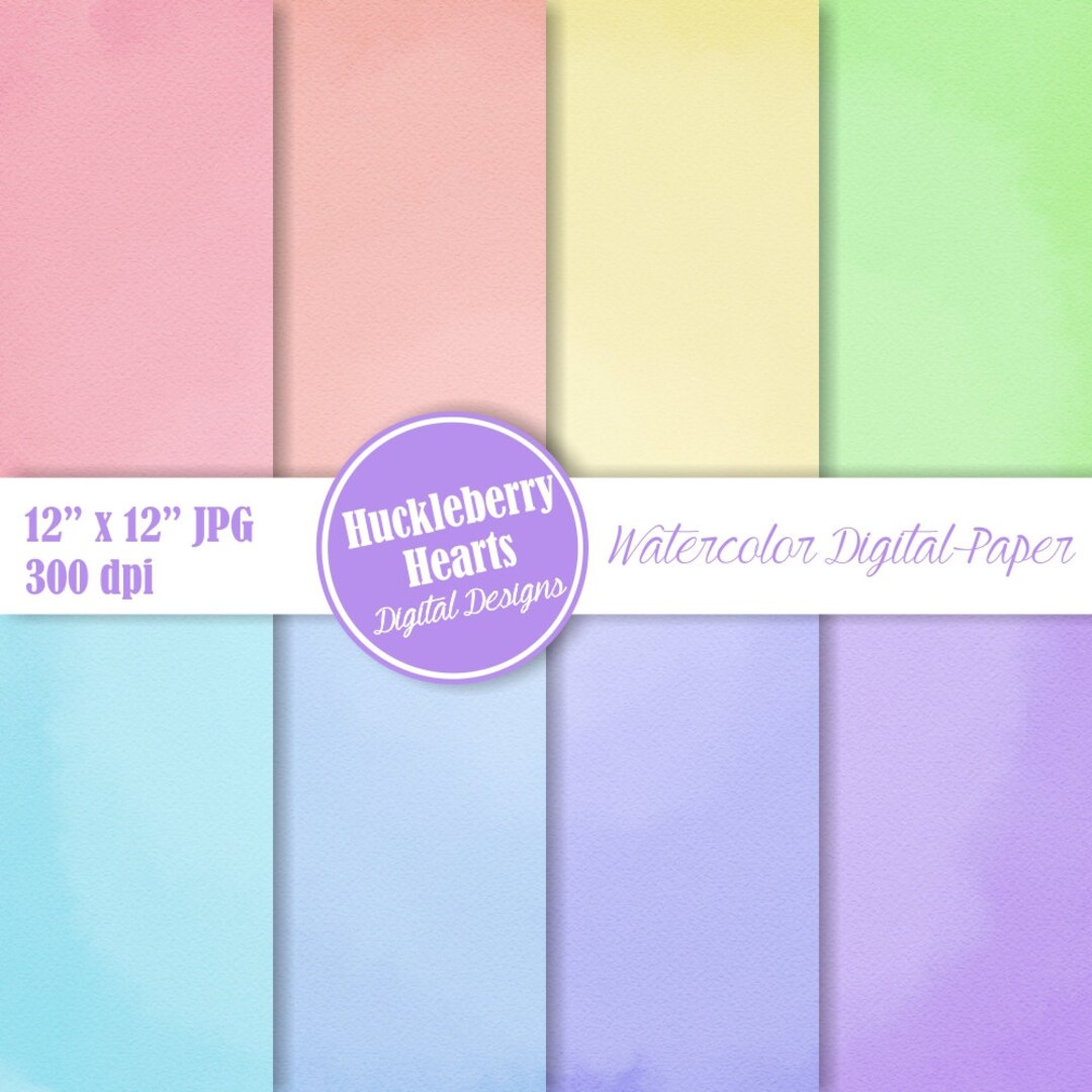 Watercolor Digital Paper, Watercolor Textures, Watercolor Backgrounds ...