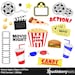 Movie Clipart, Movie Night Clip Art, Popcorn Clipart, Movie Theatre ...