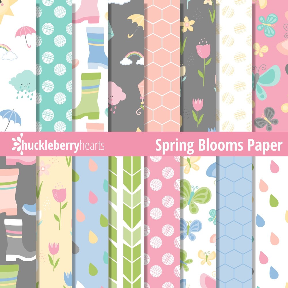 Spring Paper Spring Digital Scrapbook Paper Flower Paper - Etsy